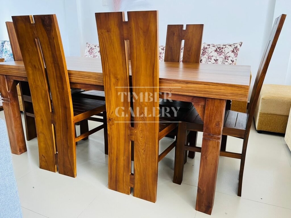 Teak Plain Dining Table with Teak Dining Chair – Timber Gallery